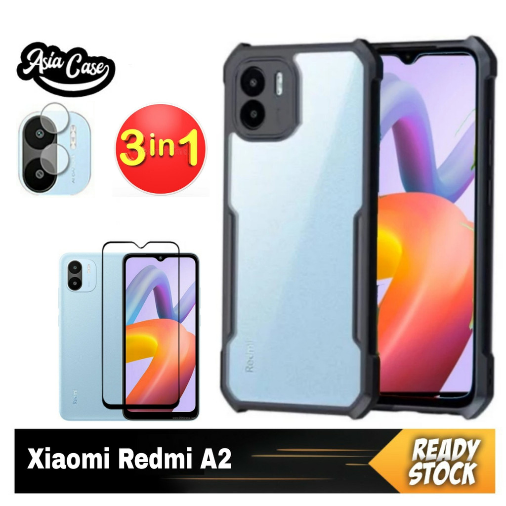 Jual Paket 3 IN 1 Case Xiaomi Redmi A2 Free Tempered Glass Full Dan ...