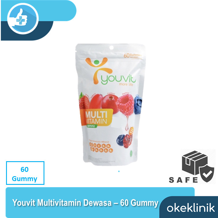 Jual YOUVIT Multivitamin Gummy Dewasa 60 Day isi 60 pcs for Adult | Shopee Indonesia