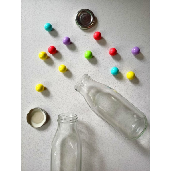 Jual / 6 PCS 330ML BOTOL JUS 330 SEGI 4 + TUTUP SILVER /BOTOL KACA JUS ...