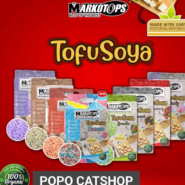Jual markotops tofusoya cat litter pasir kucing tofu 7 liter | Shopee ...