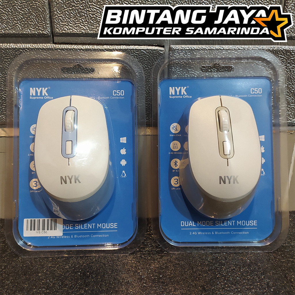 Jual Mouse Wireless Bluetooth Silent Click NYK Supreme Office C50 ...