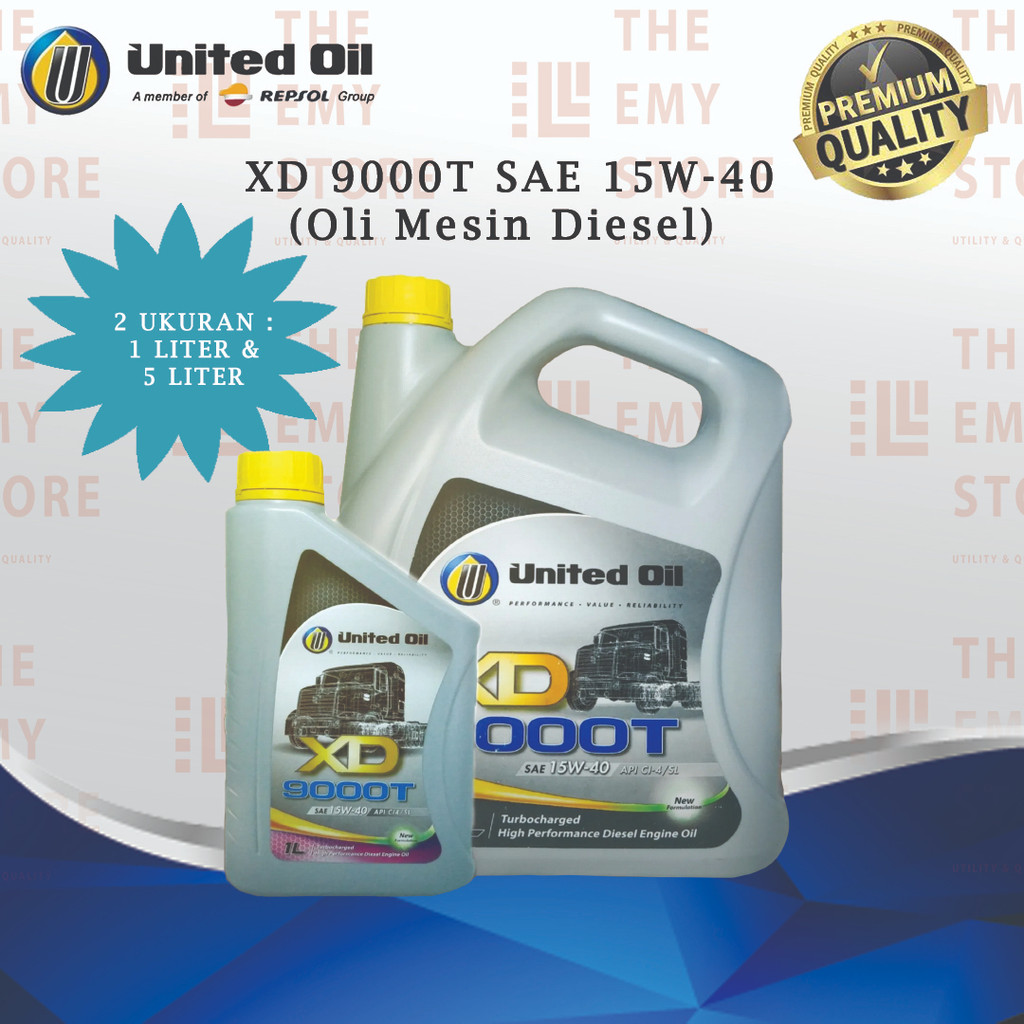 Jual United Oil XD 9000 Turbo Diesel 15W40 API CI4/SL (Oli Mesin Diesel ...