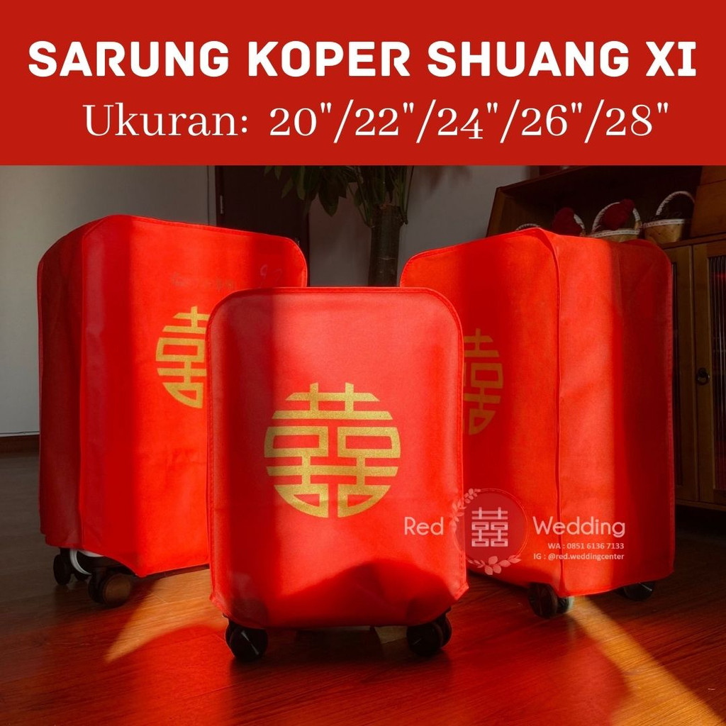 Jual SARUNG KOPER Merah Logo Shuangxi Gold Wedding / Sangjit / Paitu ...