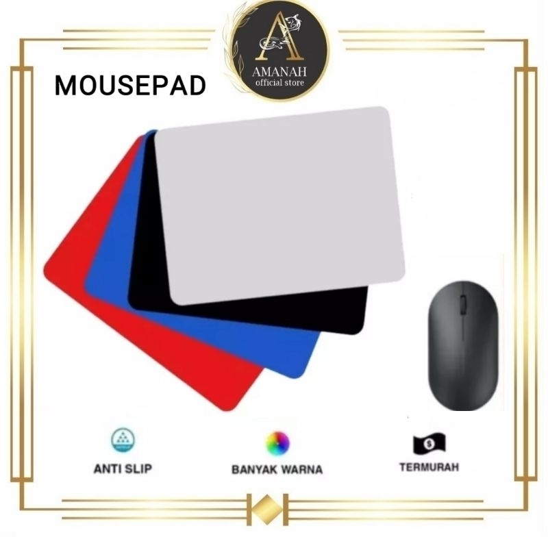 Jual Mousepad Polos 18x22 Alat Mouse Pad Kantor / Gaming game Anti Slip ...