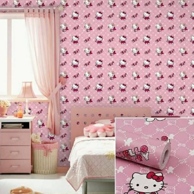 Jual Wallpaper Dinding Hello Kitty Stiker Dinding Hello Kitty Wallpaper Hello Kitty Walpaper ...