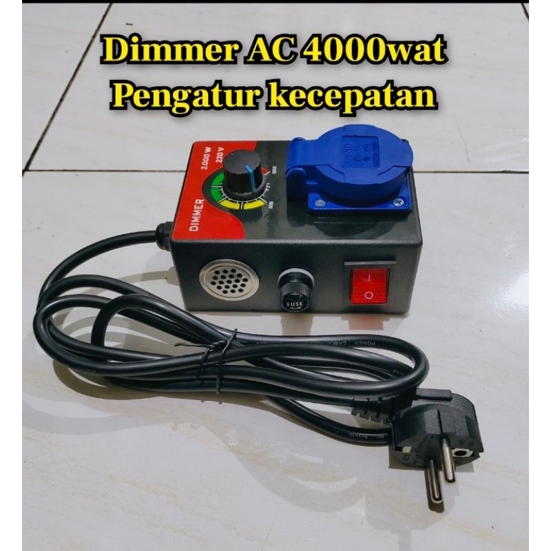 Jual dimmer ac 4000 wat 220v + volmeter pengatur kecepatan mesin bor gerindra dinamao penurun ...