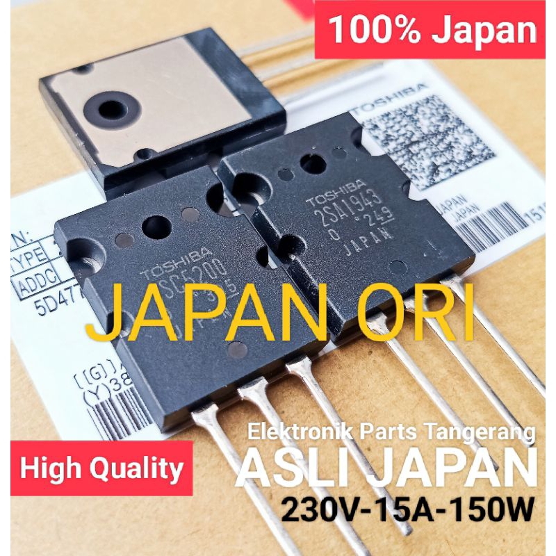 Jual TOSHIBA 2SA1943 2SC5200 ORIGINAL JAPAN (SATU SET) TRANSISTOR 2SA1943 TANSISTOR 2SC5200 ...