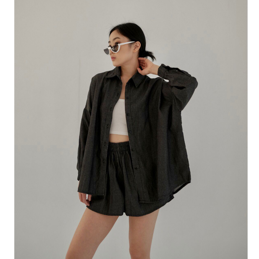 Jual DAYS Imola Denim Set (Shirt & Short) / Denim Shirt Set (Kemeja + Celana) / Setelan Wanita ...