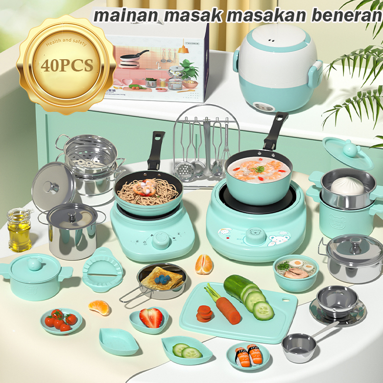 Jual 【COD】40 Pieces Anak-anak Masak Set Dapur Mini Dapat Memasak Nyata ...