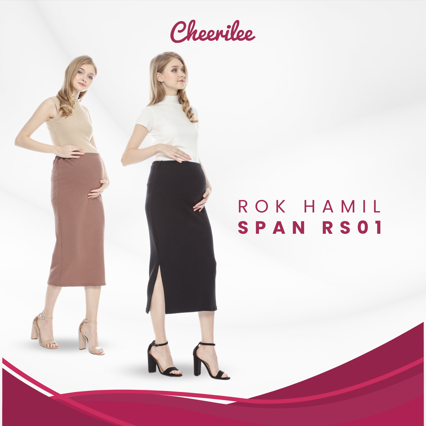 Jual Cheerilee Rok Ibu Hamil Span Midi Maxi Bahan Knit Ukuran Panjang ...
