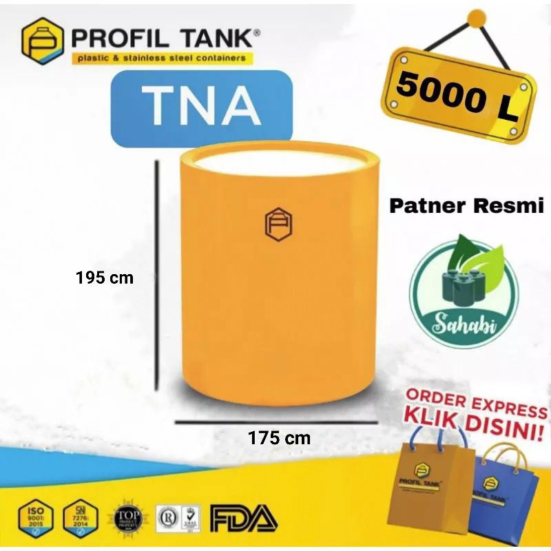 Jual Tandon Air / Toren Air / Tangki Air terbuka Profil Tank TNA 5000 ...