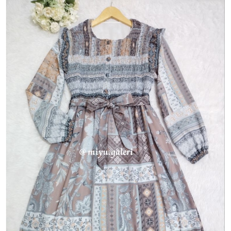 Jual Korean Dress Plisket Gamis Ceruty Premium Import Terbaru Gamis ...