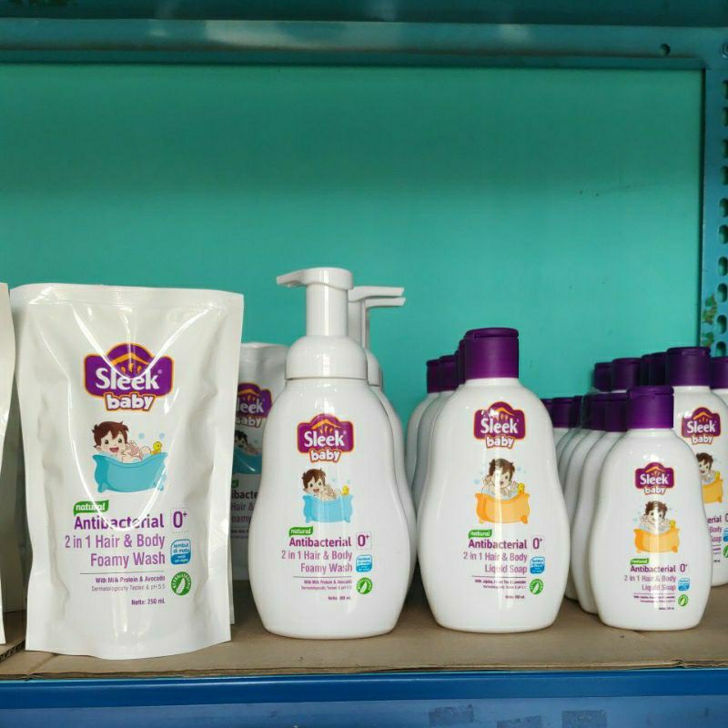 Jual Sleek baby 120 - 250 - 300 ml botol hair & body liquid soap sabun ...