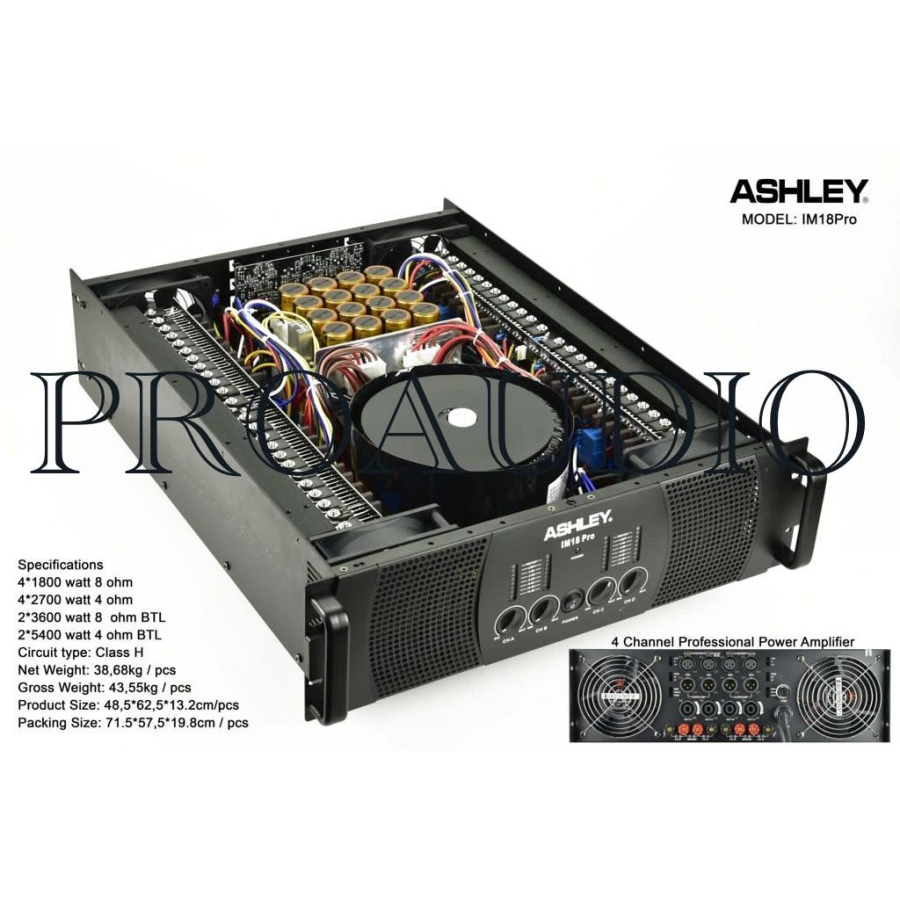 Jual POWER AMPLIFIER ASHLEY IM18 PRO IM 18 PRO 4CH GARANSI RESMI ORIGINAL | Shopee Indonesia