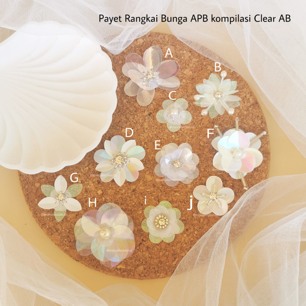 Jual (satuan) Payet rangkai bunga 3d aplikasi jahit renda bordir ...