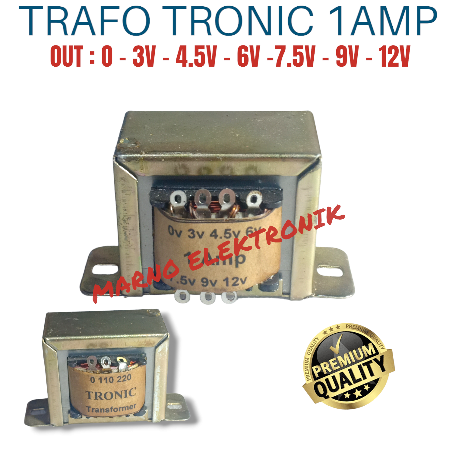 Jual TRAFO TRONIC NOL 1A 1 AMPER 0V 3V 4.5V 6V 7.5V 9V 12V TRAVO TRAPO ...