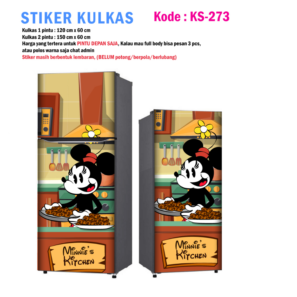 Jual Stiker Kulkas 1 Pintu dan Sticker Kulkas 2 pintu Kartun Tikus ...