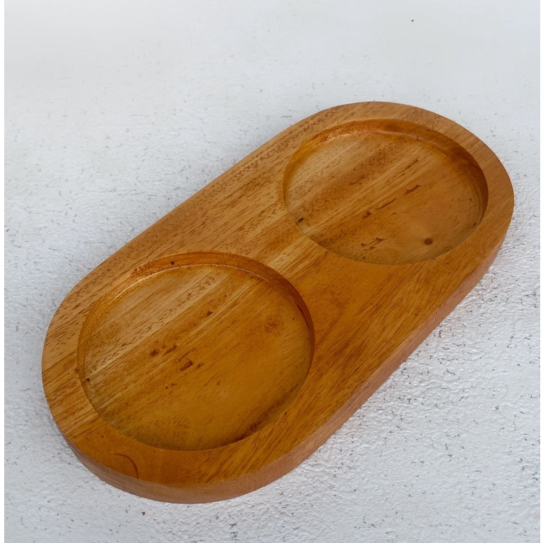 Jual Tatakan Kayu Oval 20x10cm dengan cetakan bulat diameter 8cm frame ...