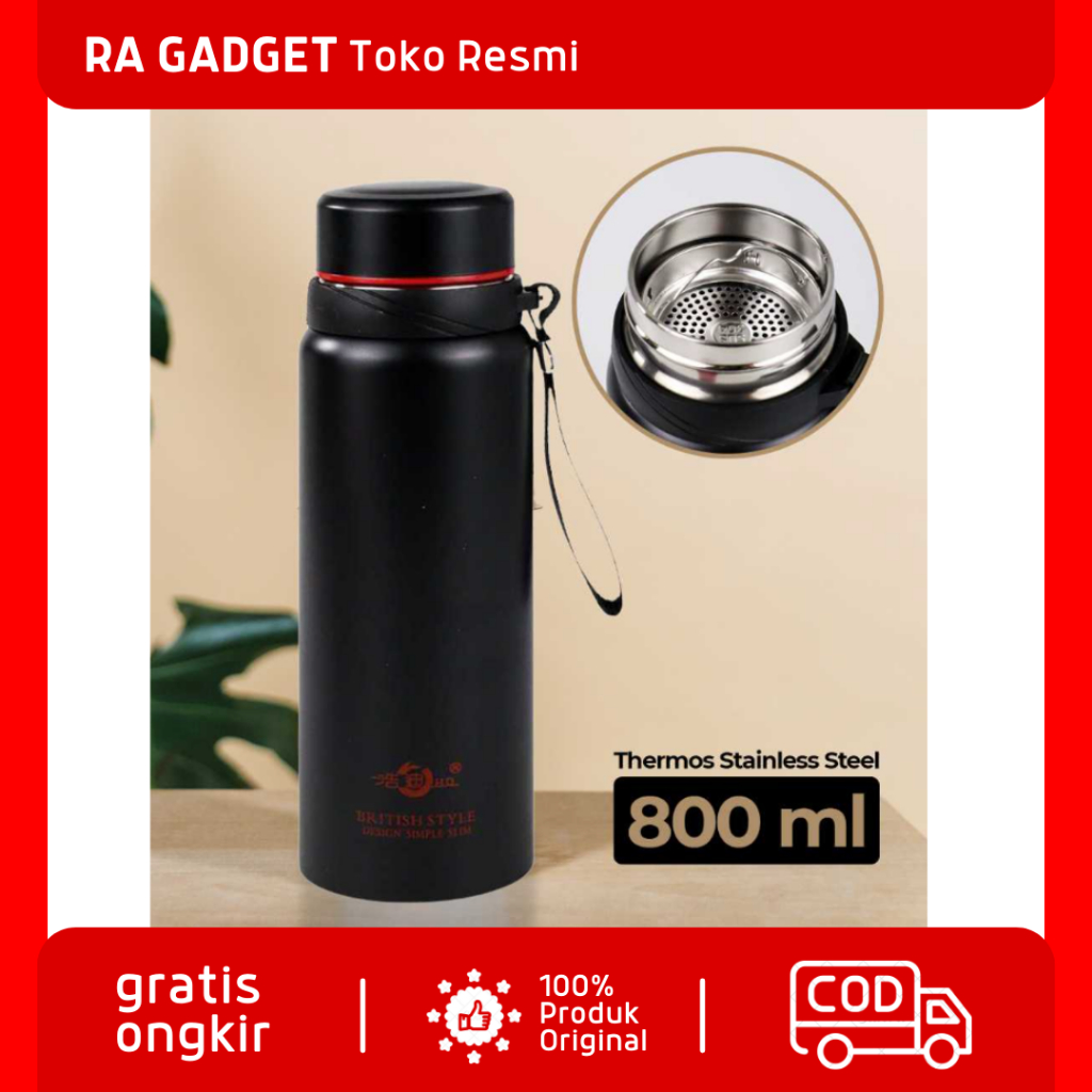 Jual Botol Minum Termos Air Panas Dingin Stainless Steel 800ml / Termos ...