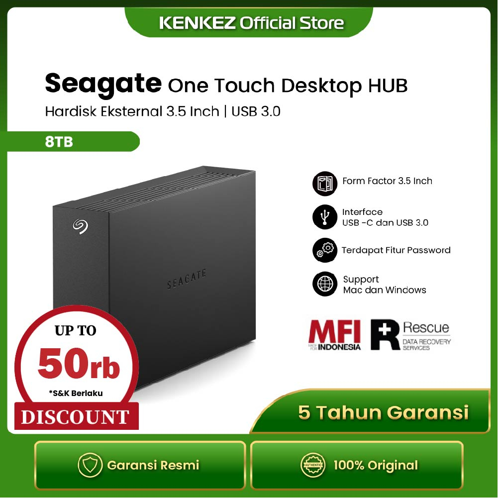 Jual Seagate One Touch Desktop Hub HDD / Hardisk Eksternal 8TB USB3.0 ...