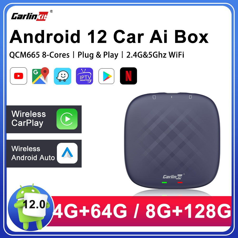 Jual CarlinKit CarPlay Ai Box Plus 8GB + 128G Android 12 (Upgradeable to Android 13) Wireless ...