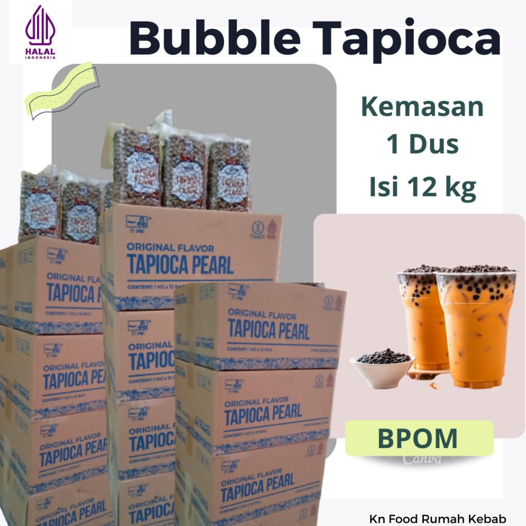 Jual Bubble Tapioca Pearl 1 dus kemasan 12 kg - boba pearl Bubble 1 DUS ...