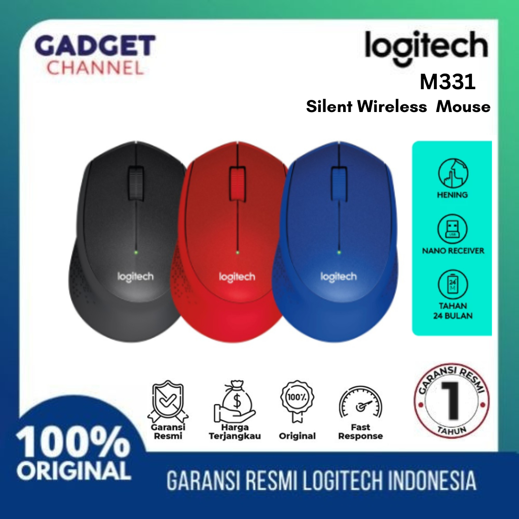 Jual Logitech Mouse M331 Wireless Silent Click - Garansi Resmi 1 Tahun ...