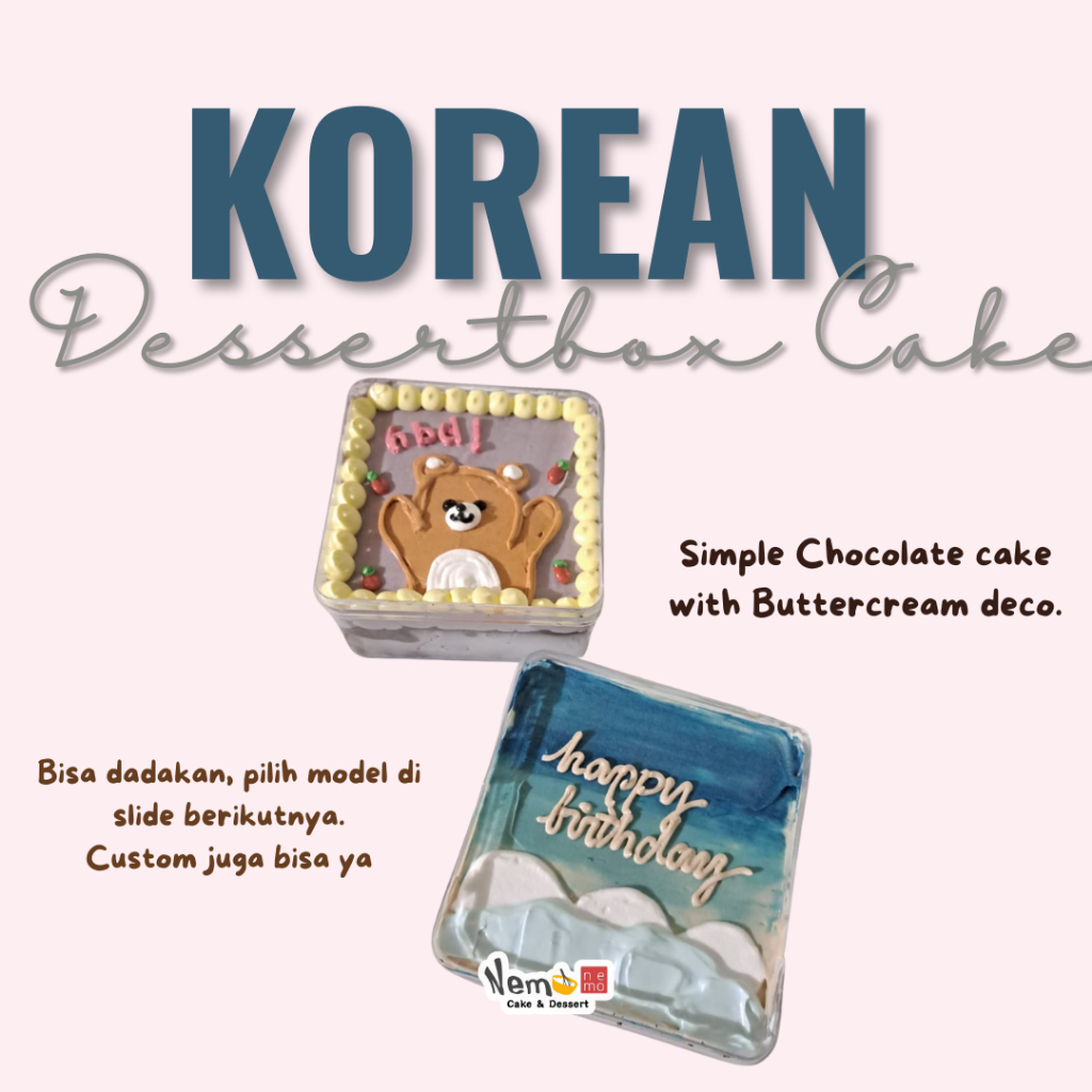 Jual KOREAN DESSERTBOX CAKE CUSTOM / CUSTOM KOREAN CAKE IN BOX | Shopee Indonesia
