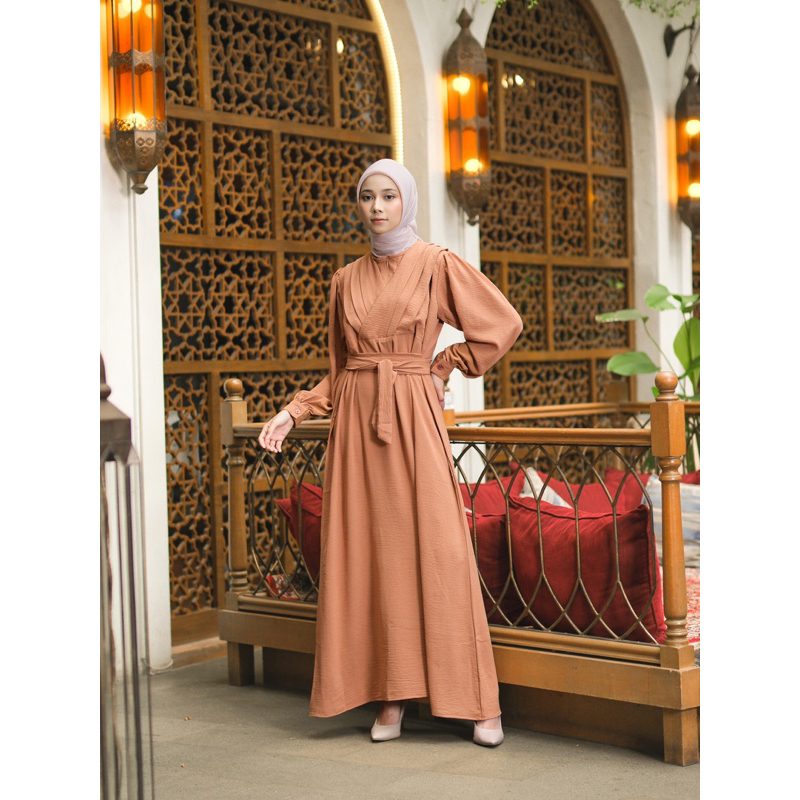 Jual Nadiraa Hijab Abilen Dress Crinkle Allsize | Shopee Indonesia