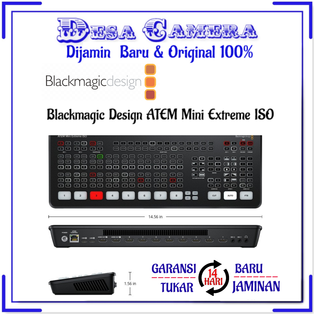 Jual Blackmagic Design ATEM Mini Extreme ISO - Mixer Live Streaming 8 ...