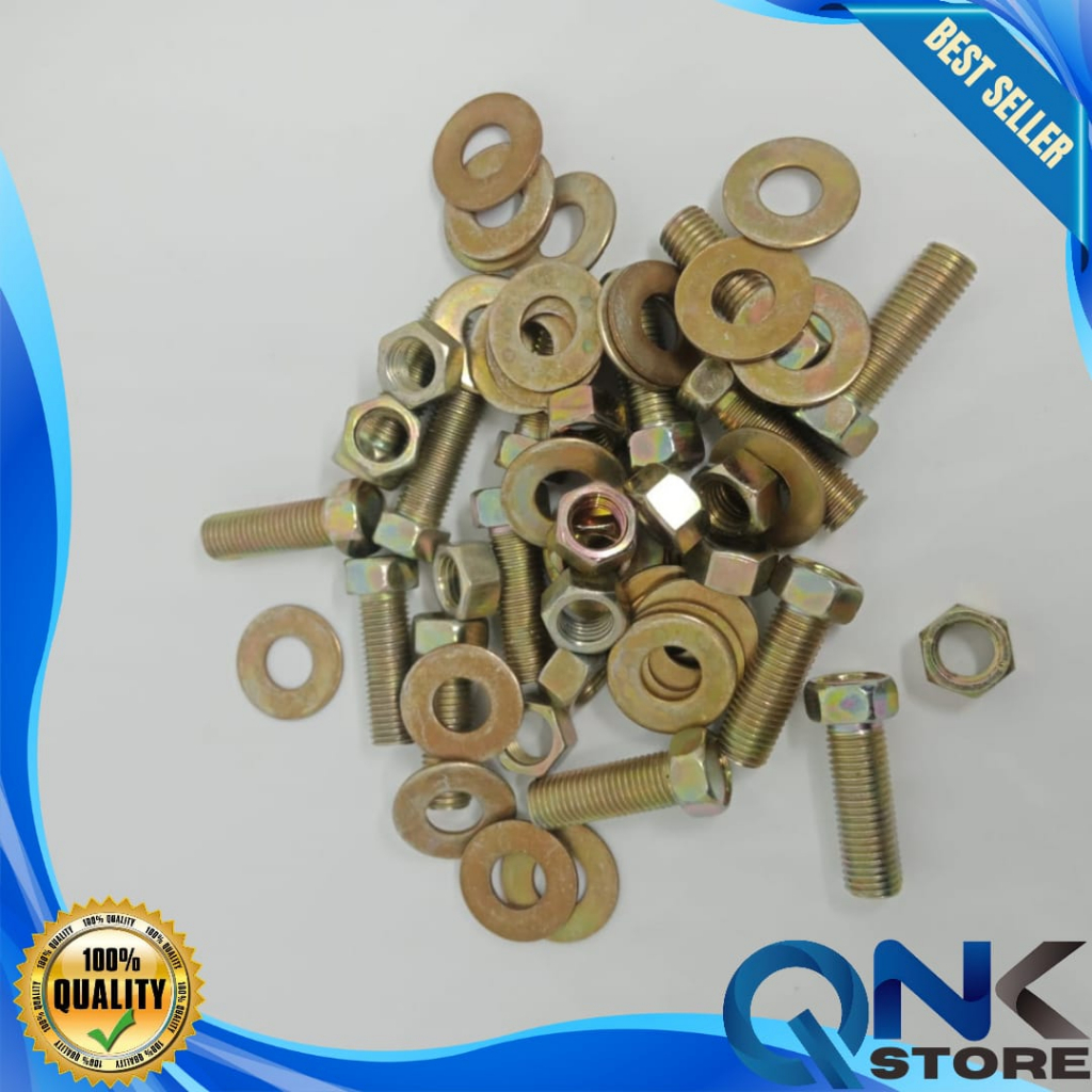 Jual BAUT MUR M10 PLUS 2 RING 1 SET BAUT MUR M10 PLUS 2 RING BAUT 14 KUNCI 14 | Shopee Indonesia