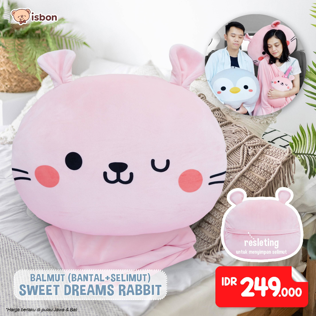 Jual ISTANA BONEKA Balmut Bantal Selimut kelinci sweet dream rabbit ...