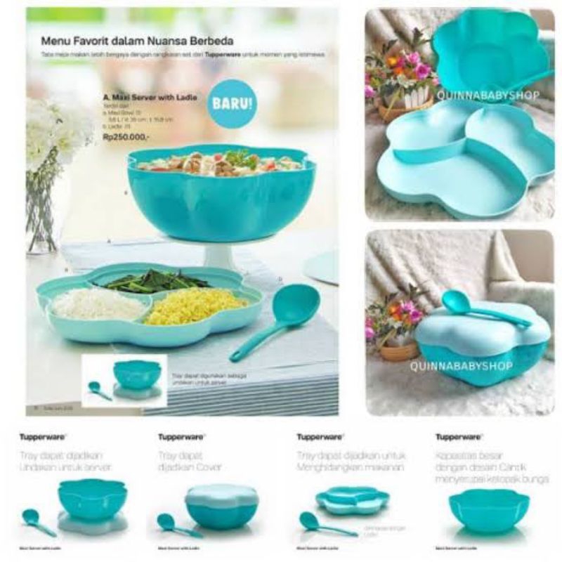 Jual maxi server with laddle tupperware bowl tempat saji jumbo 5,6L ...