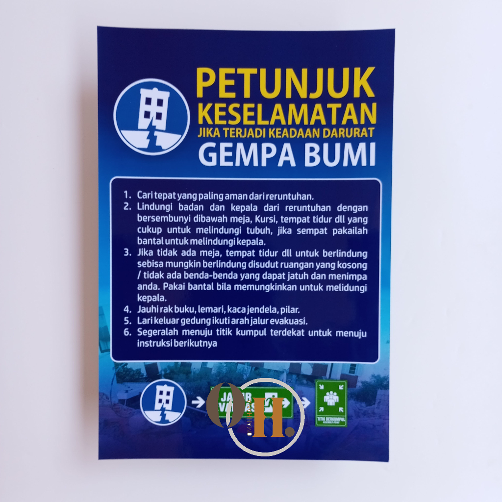 Jual Poster Petunjuk Keselamatan Gempa Bumi - Poster K3 - Poster ...