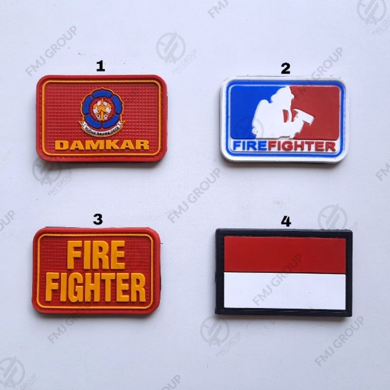 Jual Emblem Patch Rubber Karet Logo DAMKAR, Pemadam, FIRE FIGHTER, INDONESIA | Shopee Indonesia