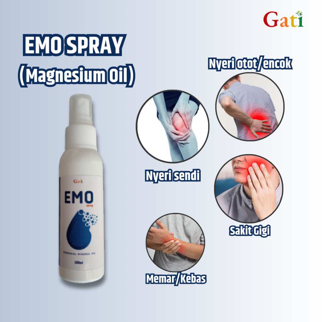 Jual Magnesium Oil EMO Spray 100ml - Nyeri Sendi/Nyeri Otot/ Encok ...