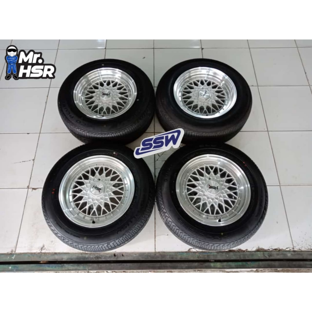 Jual pelek bbs rs r15 pcd 4x100/114 celong velg HSR ring 15 + ban 205 ...