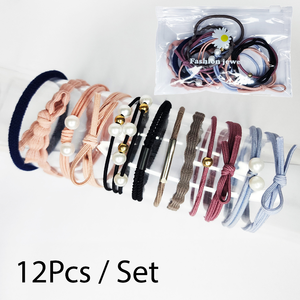 Jual ED - FREE POUCH - 12PCS / SET IKAT RAMBUT KOREA KPOP / IKAT RAMBUT ...