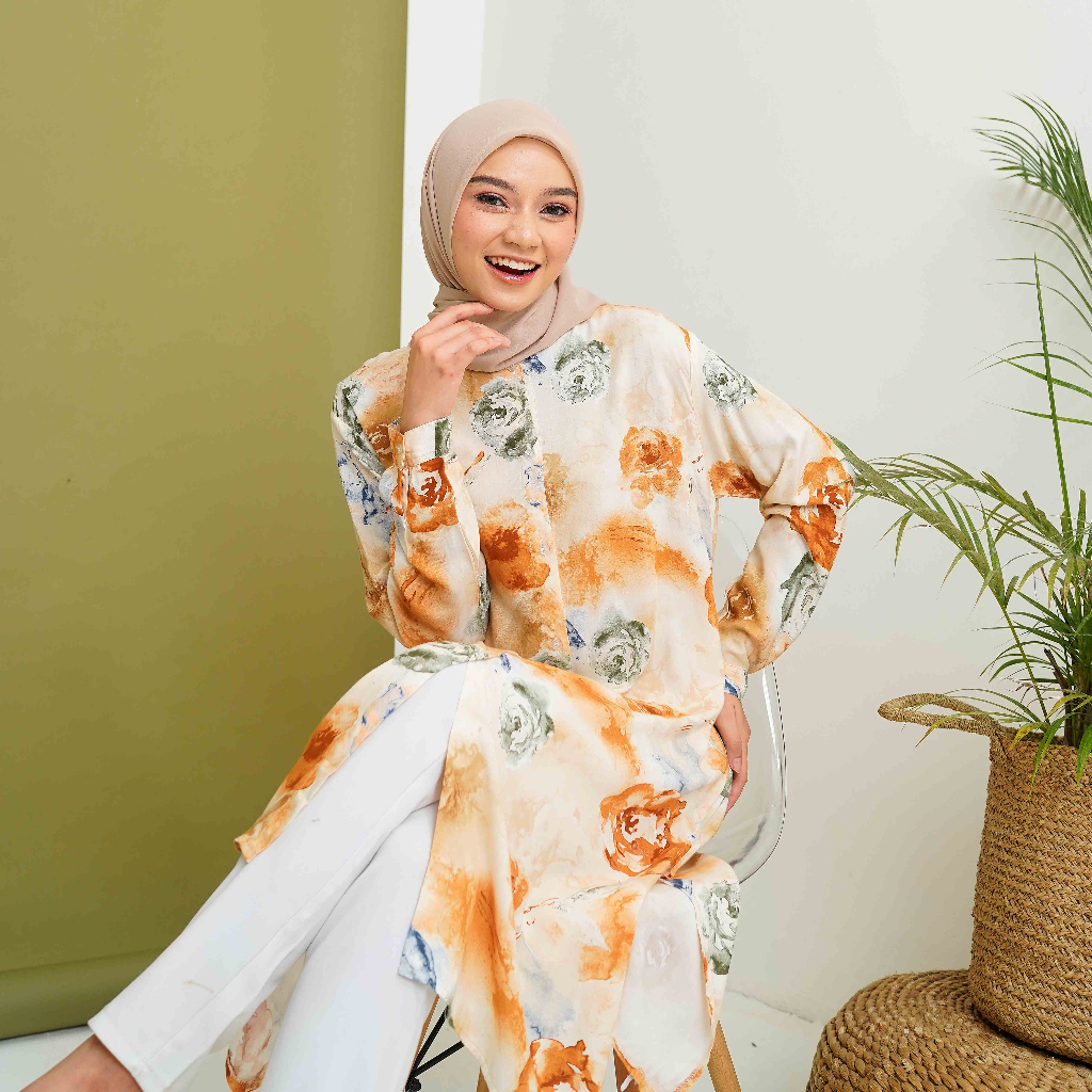 Jual LONG TUNIK RAYON VISCOSE PREMIUM BUSUI/TUNIK RAYON MOTIF TERBARU ...