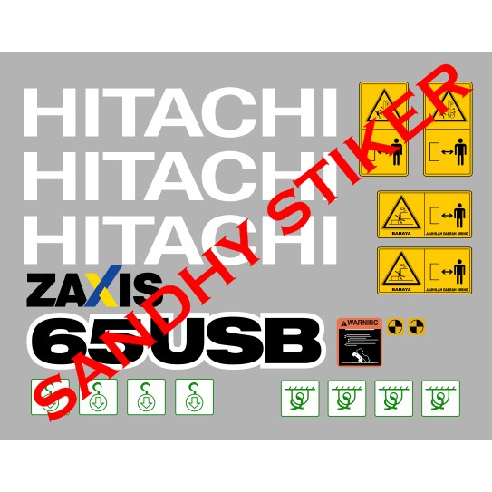 Jual Stiker Alat Berat HITACHI Zaxis ZX 65USB sticker Excavator ...