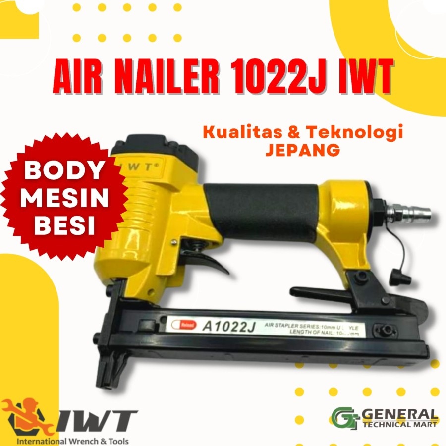 Jual Air Nailer 1022J IWT, paku tembak,staples angin nailer | Shopee ...