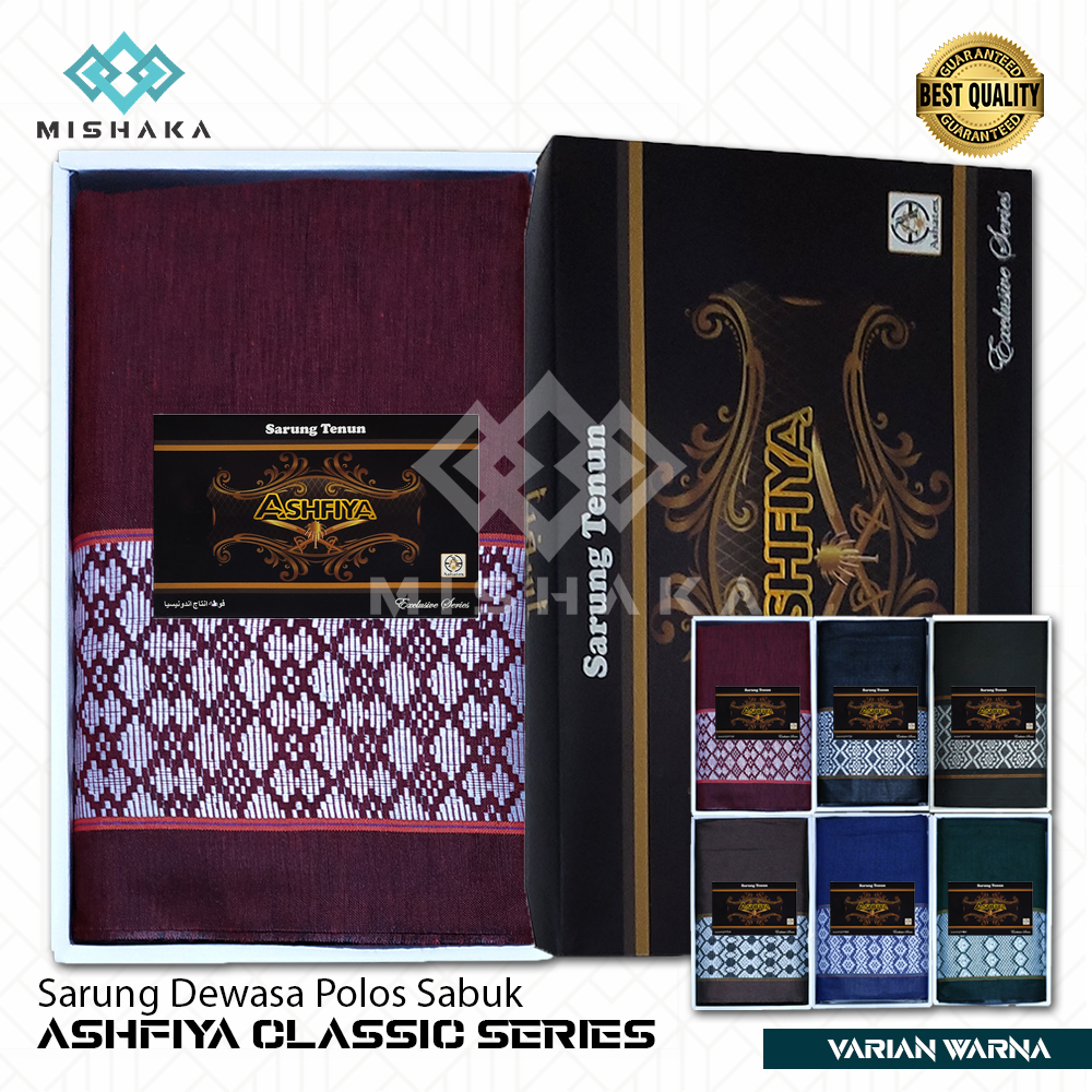 Jual Sarung Dewasa Ashfiya Classic Series Motif Polos Sabuk Donggala Kemasan Dus Lengkap ...