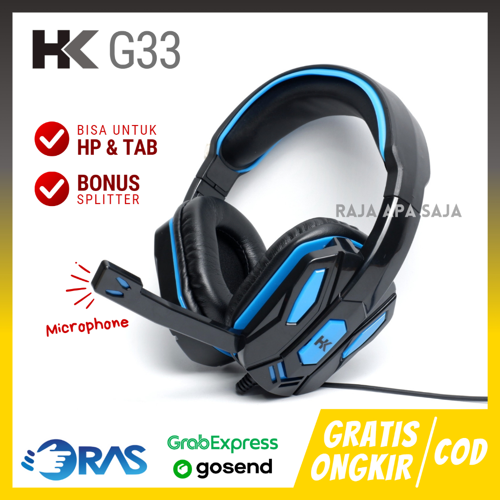 Jual Headphone Headset Gaming Stereo Untuk HP Tab Laptop PC Komputer ...
