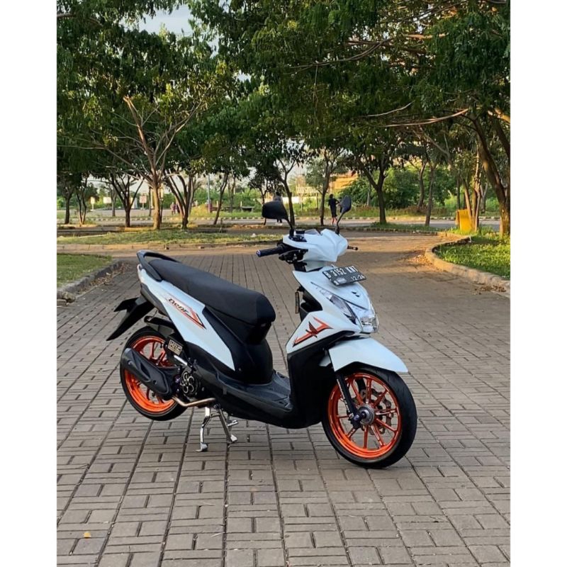 Jual striping sticker transparan beat fi 2013-2015 custom Orange ...