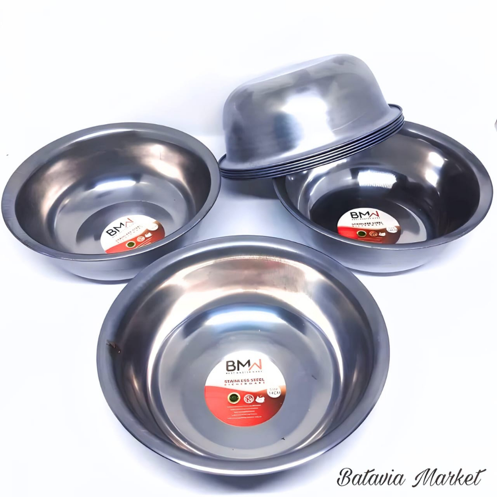 Jual 6 pcs Mangkok Stainless serbaguna ukuran 14 / Mangkuk Stainless ...