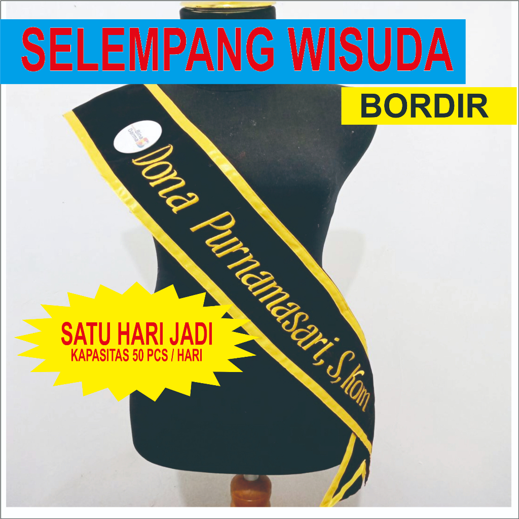 Jual SELEMPANG WISUDA BORDIR BLUDRU / SASH WISUDA/ SELEMPANG TAHFIDZ (1 ...