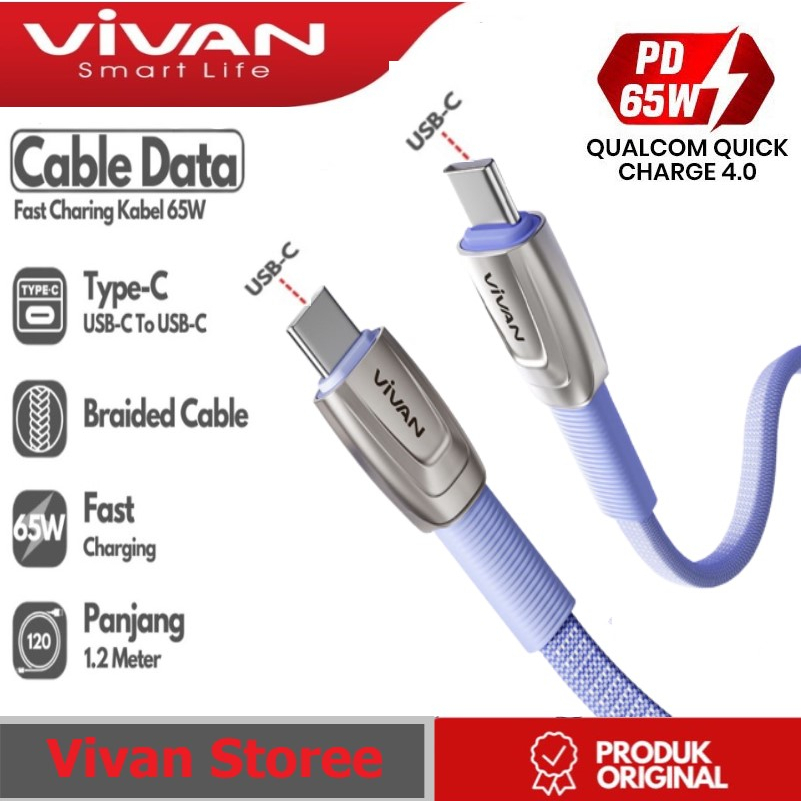 Jual VIVAN Kabel Data BTK-CC Cable Data Charger USB Tipe-C to Type-C ...