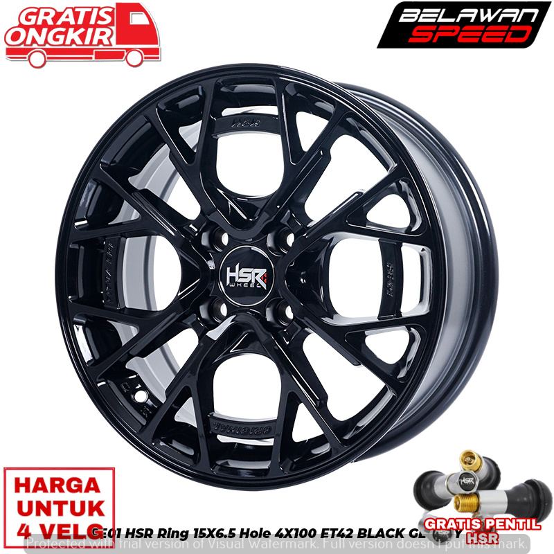 Jual PROMO!!!PELEK MOBIL RACING VELG MODIFIKASI RING 15 HSR FE01 PCD 4X100 UNTUK BRIO KIA ...