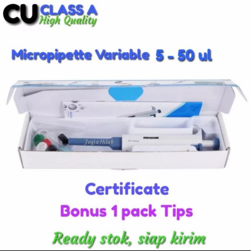 Jual Micropipette Mikropipet Variabel 5 - 50 uL Mikro pipet Micro ...