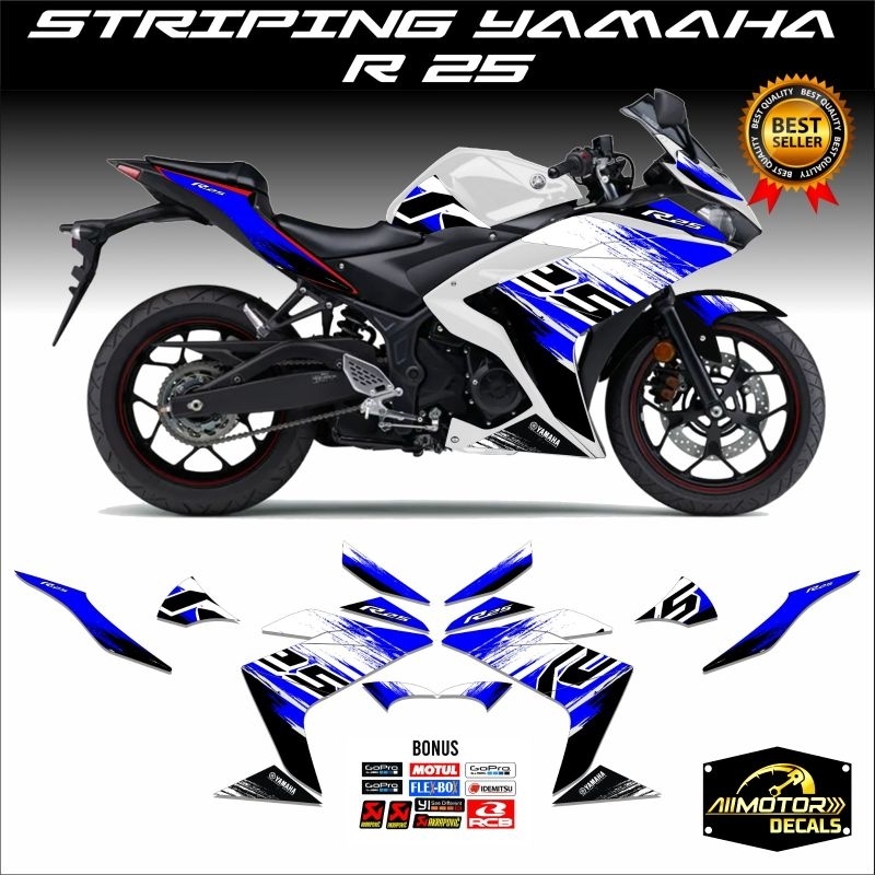 Jual Striping/Sticker Yamaha R25 Livery Grafis R25 / Decal Stiker Motor ...
